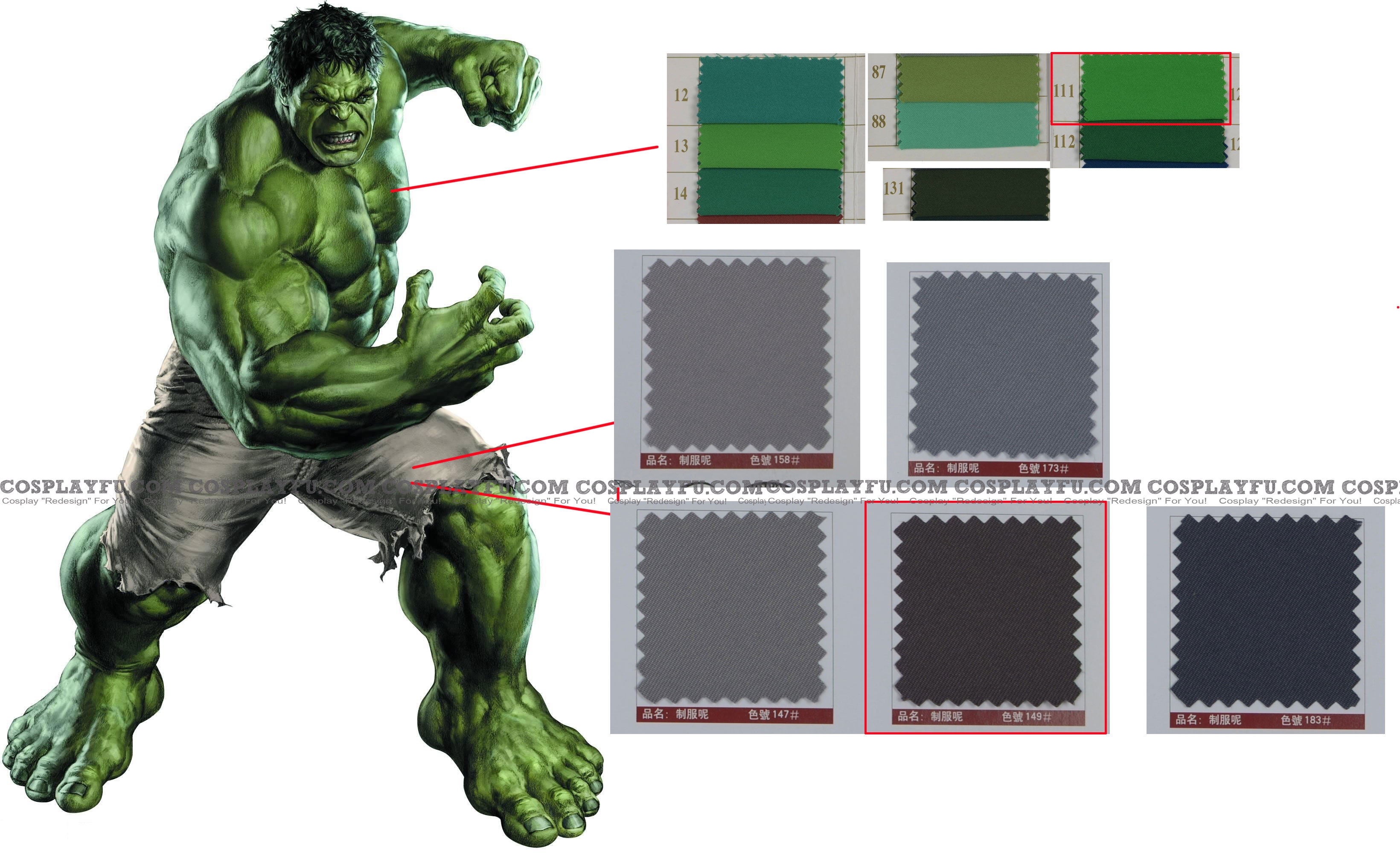 2 Sets of Hulk Cosplay Costume, Wig, Props and Accessories - CosplayFU.com