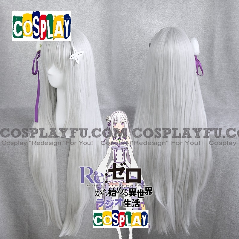 7 Sets of Emilia Cosplay Costume, Wig, Props and Accessories ...